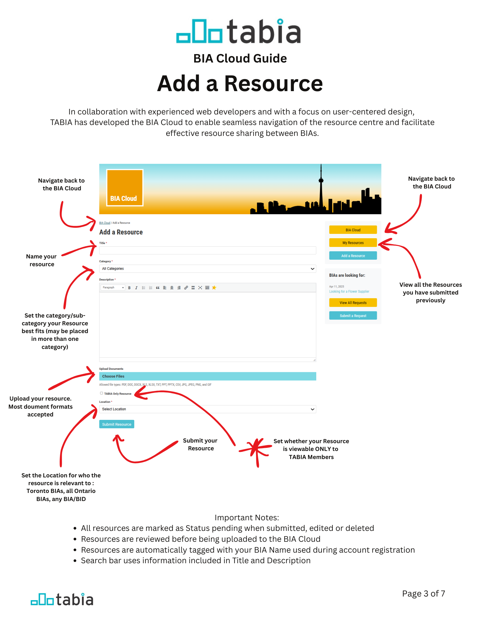 BIA Cloud – Add a Resource – TABIA